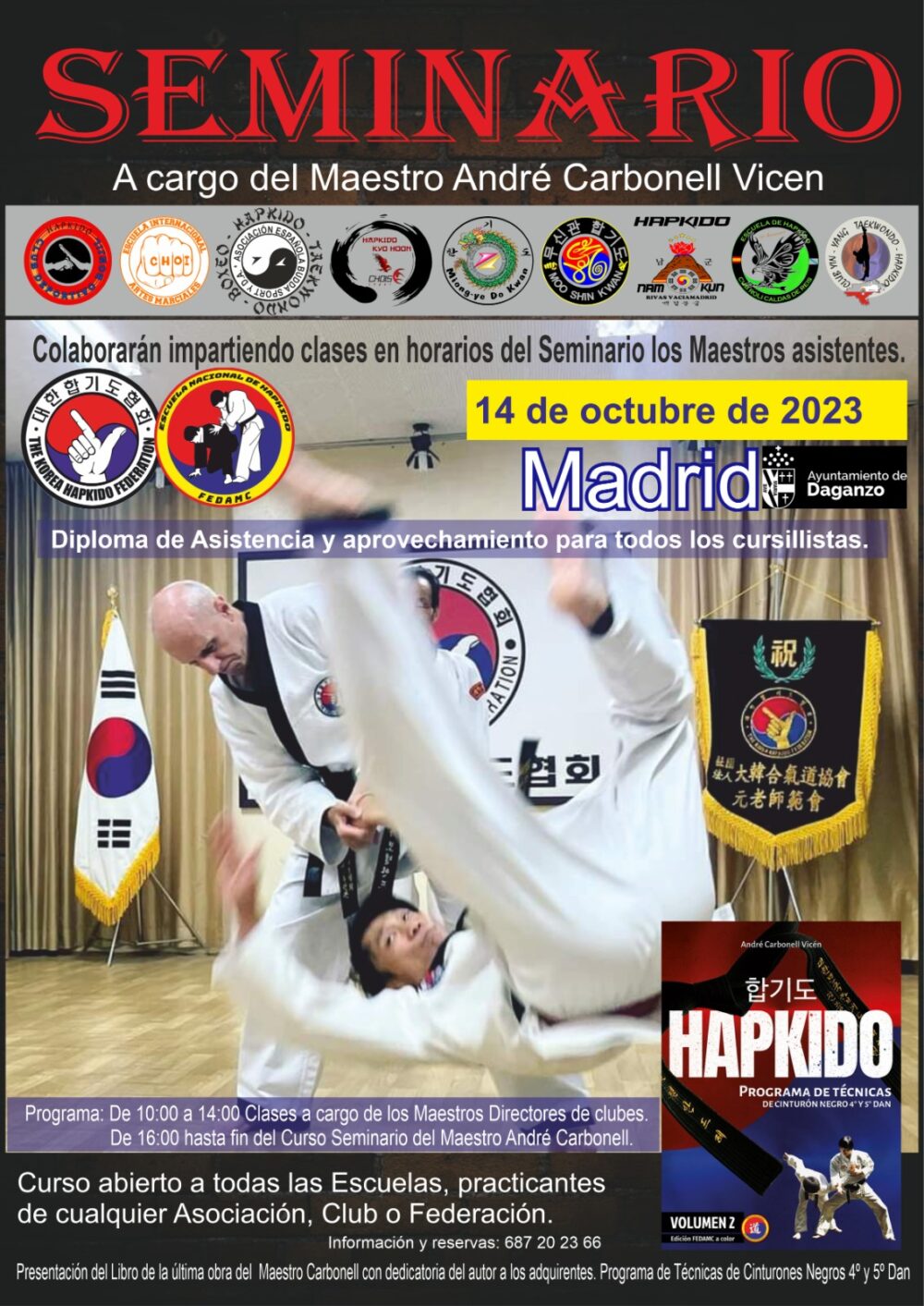 Seminario del Maestro André Carbonell el 14 de Octubre – FEDAMC